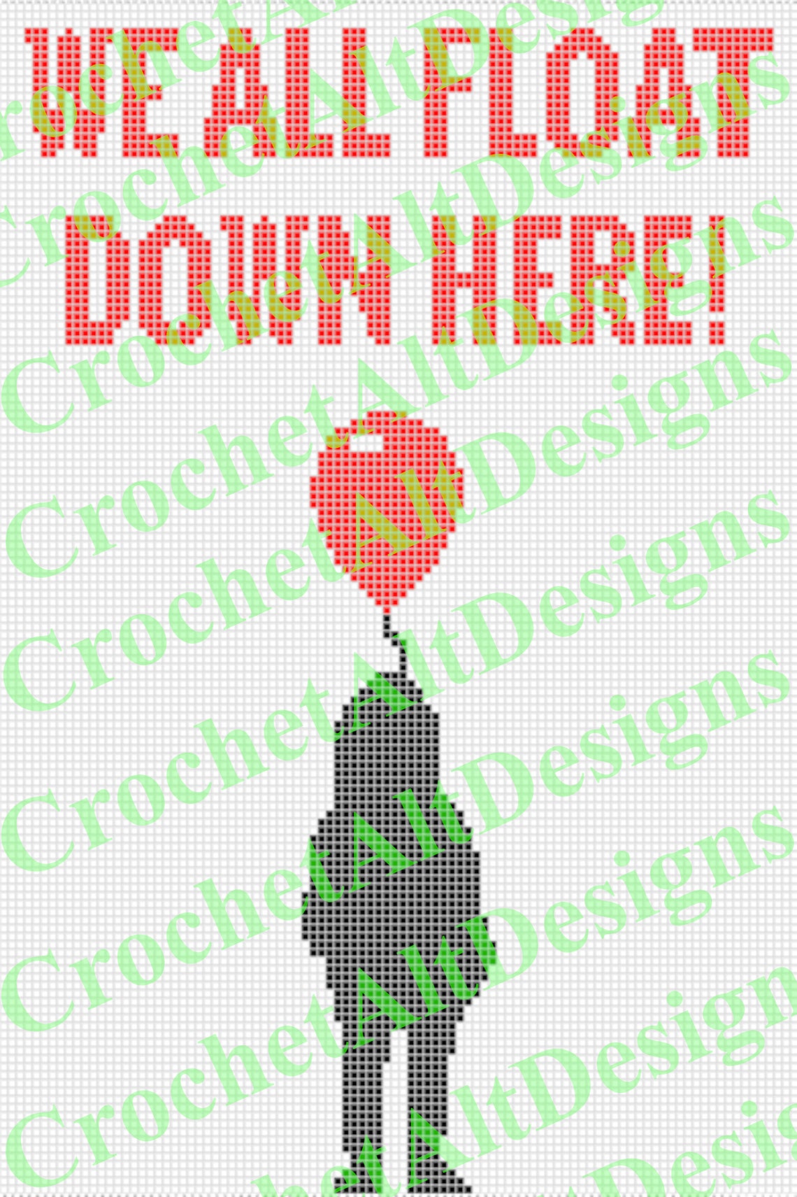 We All Float Pennywise C2C Horror Movie Crochet Pattern - Etsy