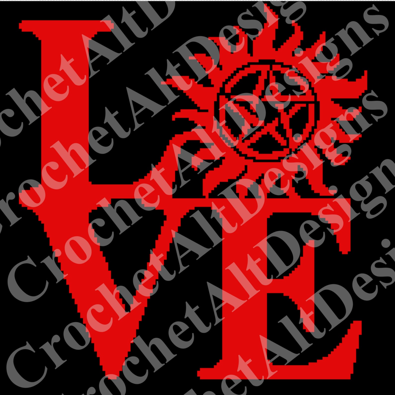 Supernatural Logo 'love' Crochet C2C Blanket Graphgan Pattern - Etsy