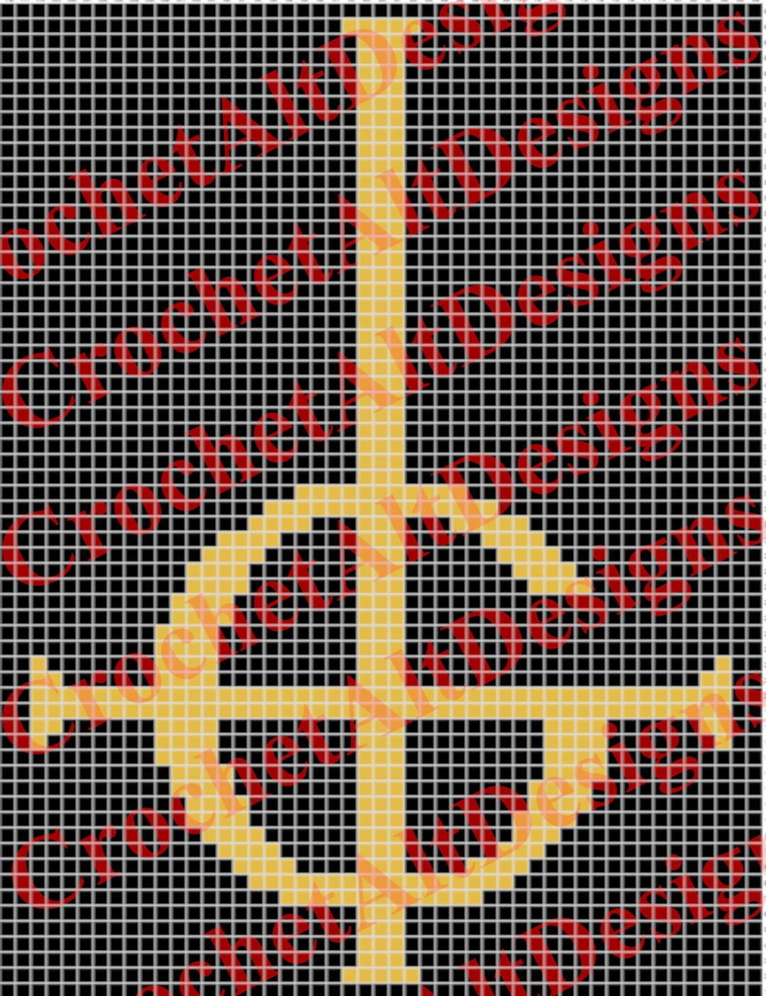Ghost Cross Logo C2C Crochet Pattern - Etsy