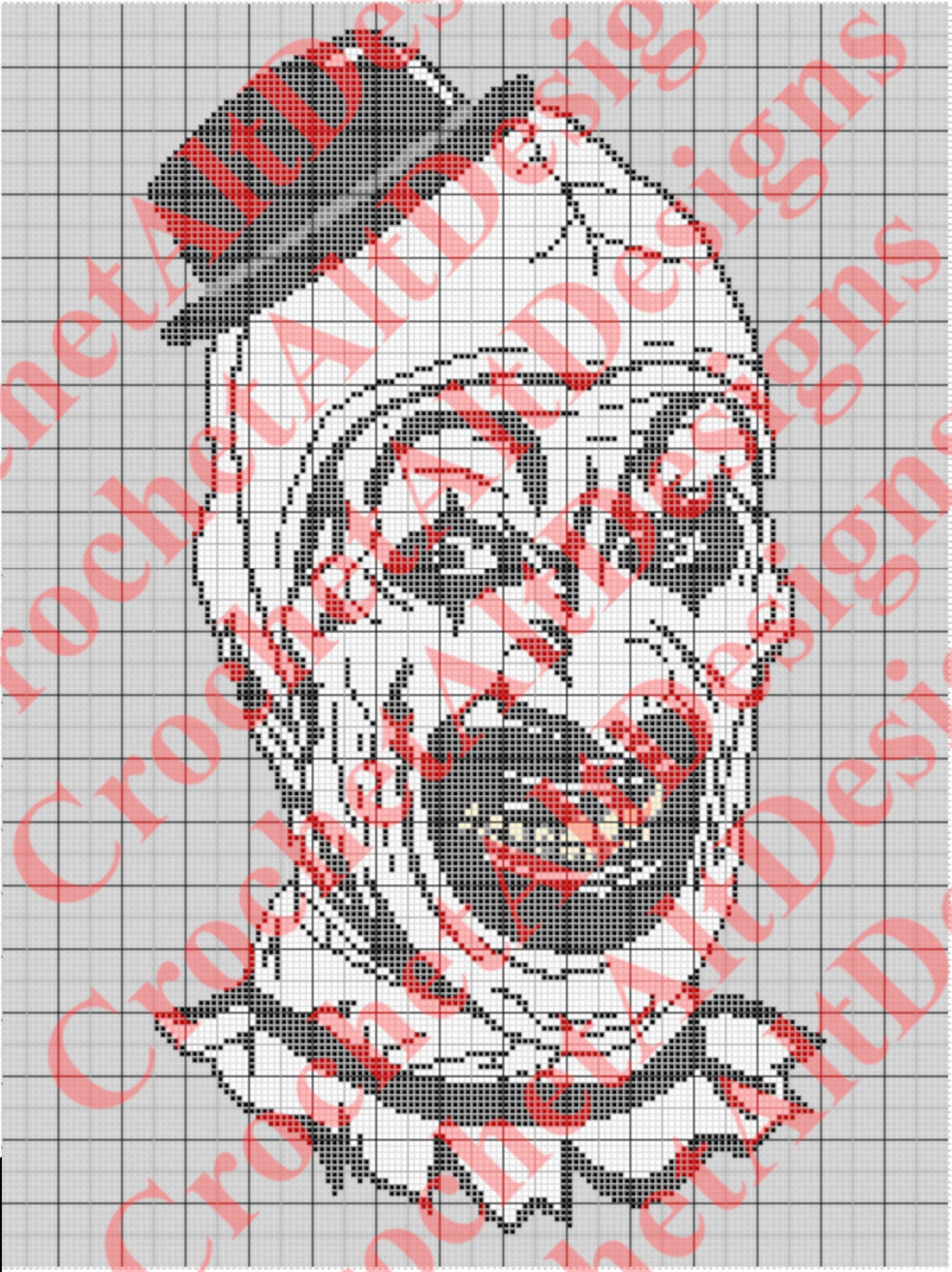 Art the Clown, Terrifier Horror Movie C2C Crochet Graphgan Blanket ...