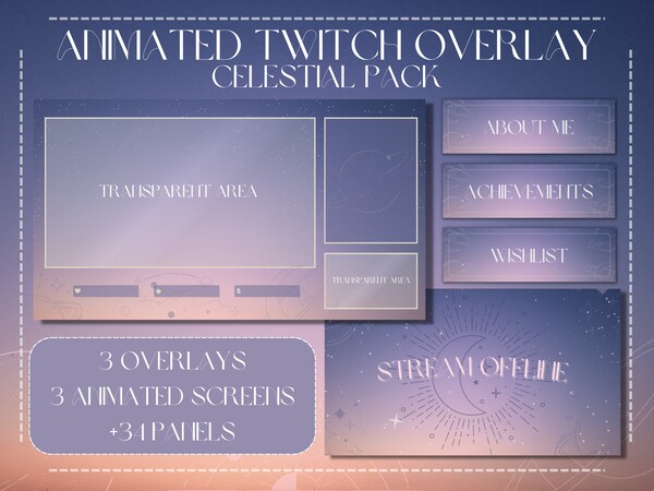 Animated Stream Retro Space Universe Overlays Panels Scenes Camera and ...