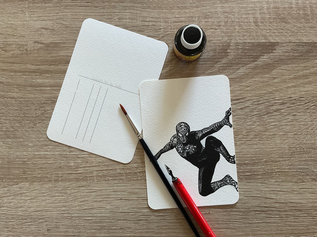 Postcard Art Print Spiderman Spider-man Superhero Artprint - Etsy