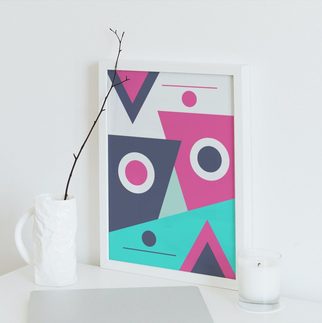 Pink Blue Purple Shapes Digital Graphic Design Artwork Download ...