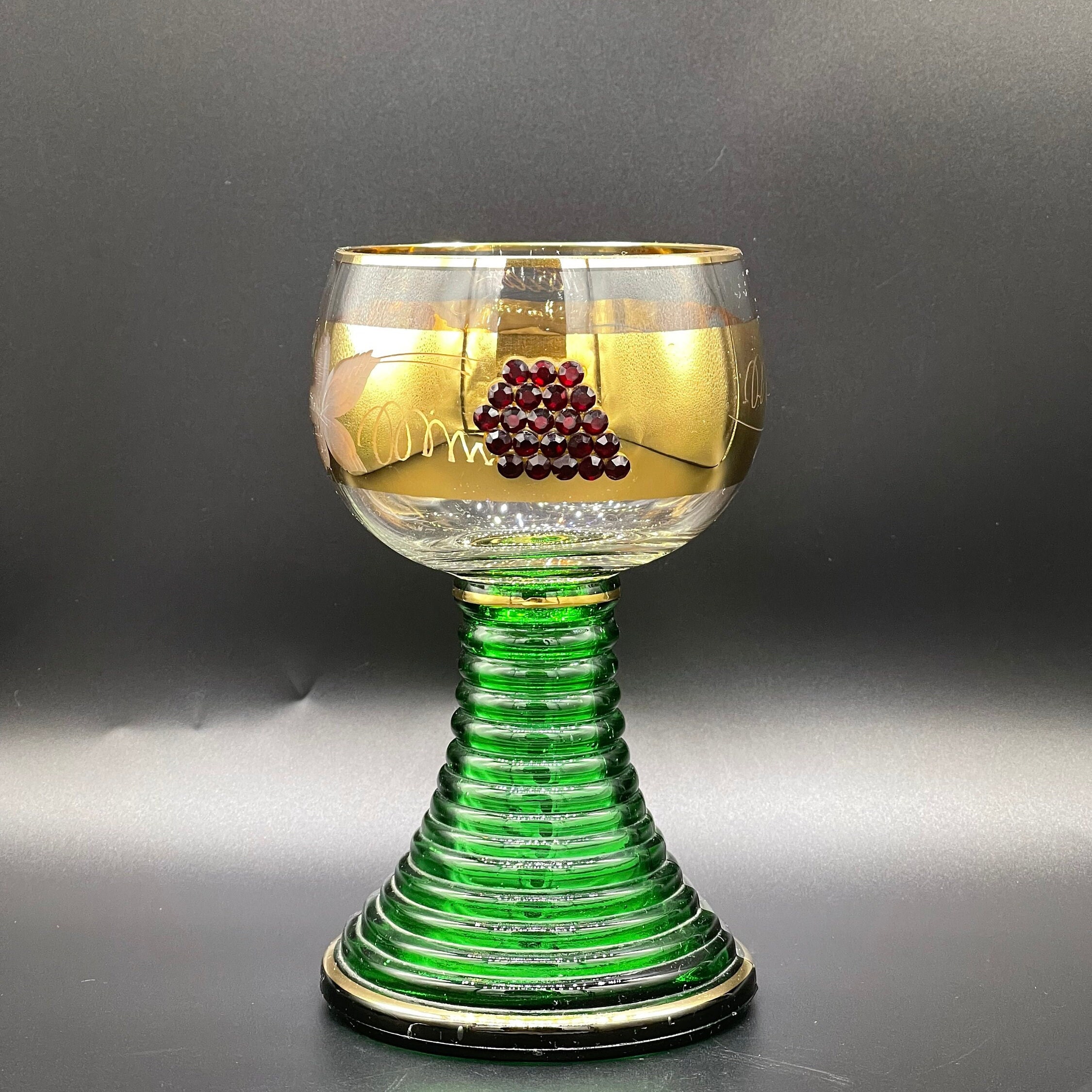 Rare Vintage Jeweled Stemware German Crystal Goblets Romer - Etsy