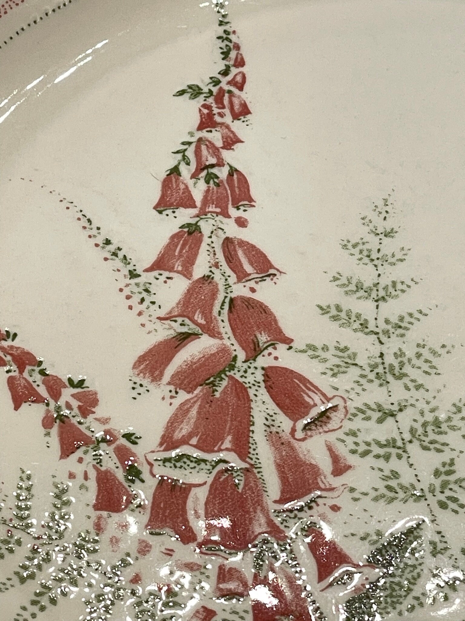 Rare Vintage Bilton's Coloroll Pink Foxglove Ironstone Dinner Plate ...