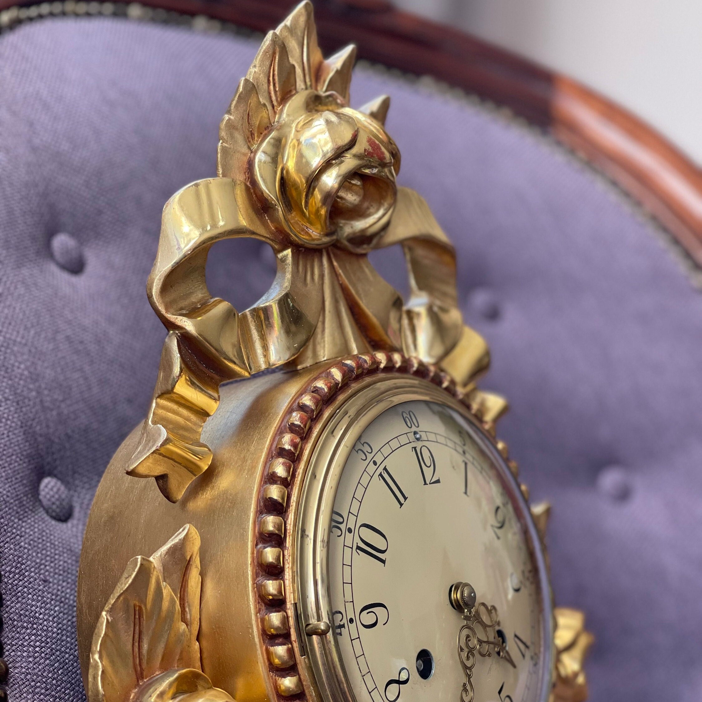 Antique Swedish Westerstrand Gold Carved Cartouche Wall Clock - Etsy