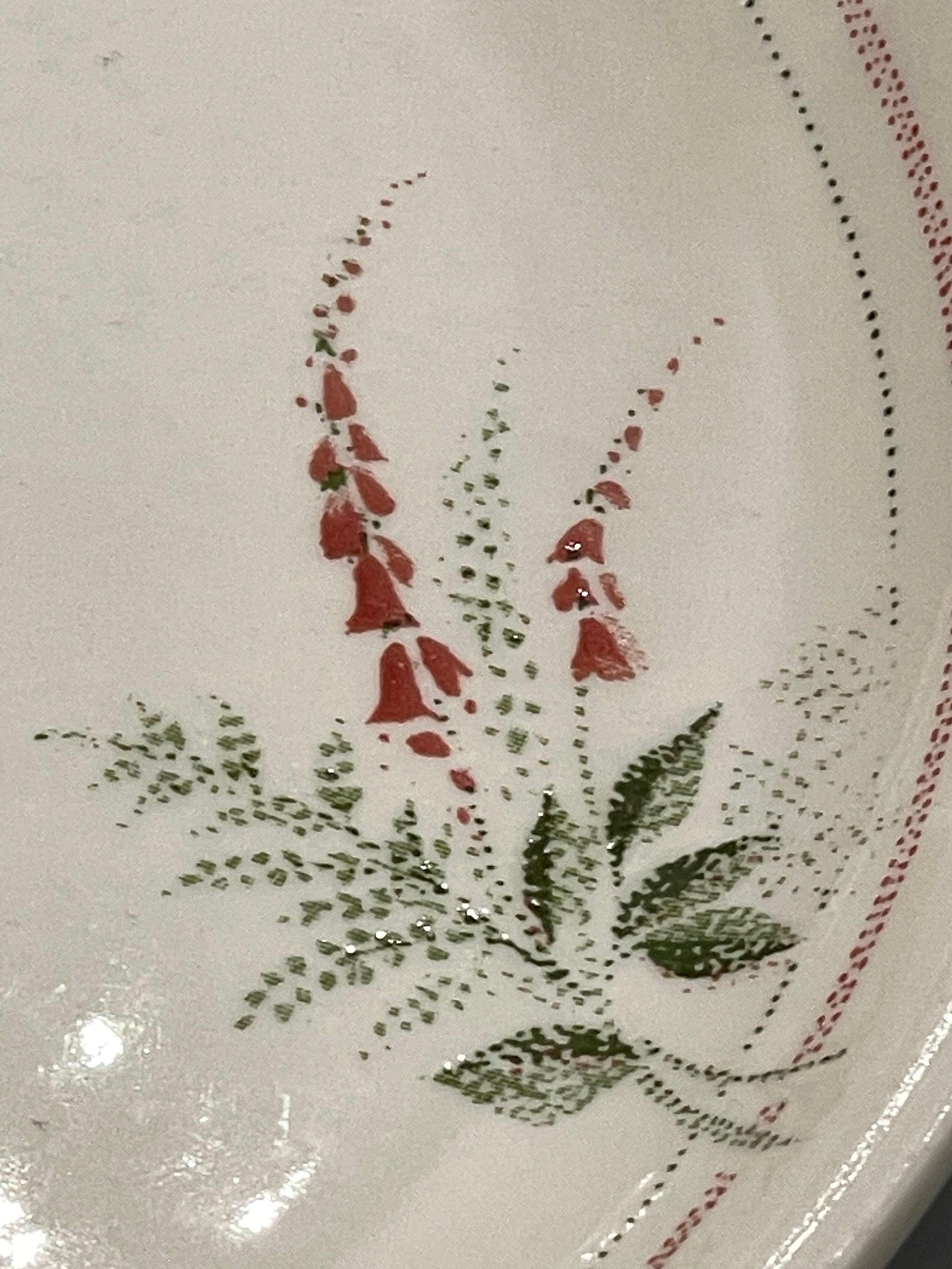 Rare Vintage Bilton's Coloroll Pink Foxglove Ironstone Dinner Plate ...