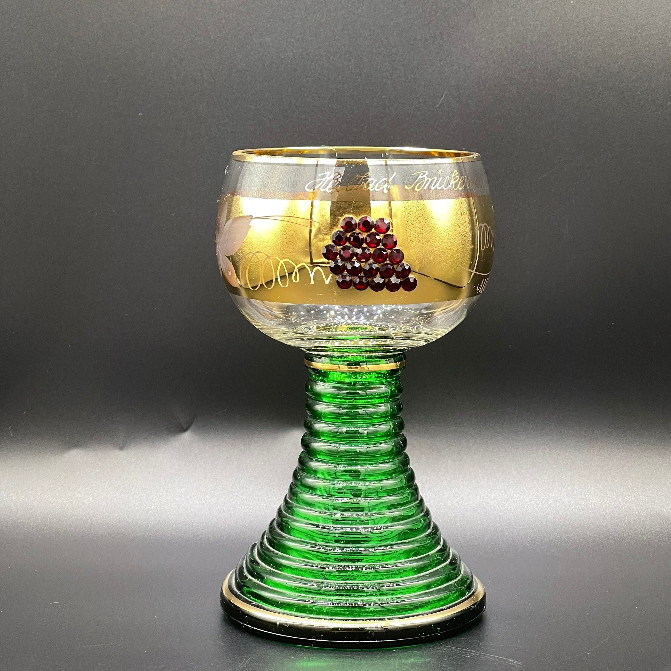 Rare Vintage Jeweled Stemware, German Crystal Goblets Romer, Red/ruby ...
