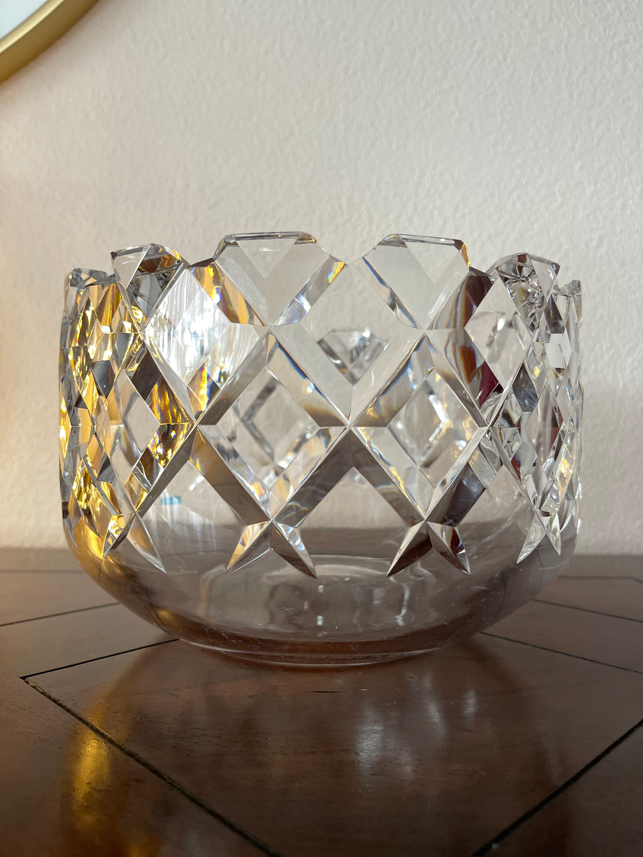 Orrefors Crystal Fruit Bowl Sofiero Tabletop Bowl Gunnar Cyrén Sweden Glass Serveware ...