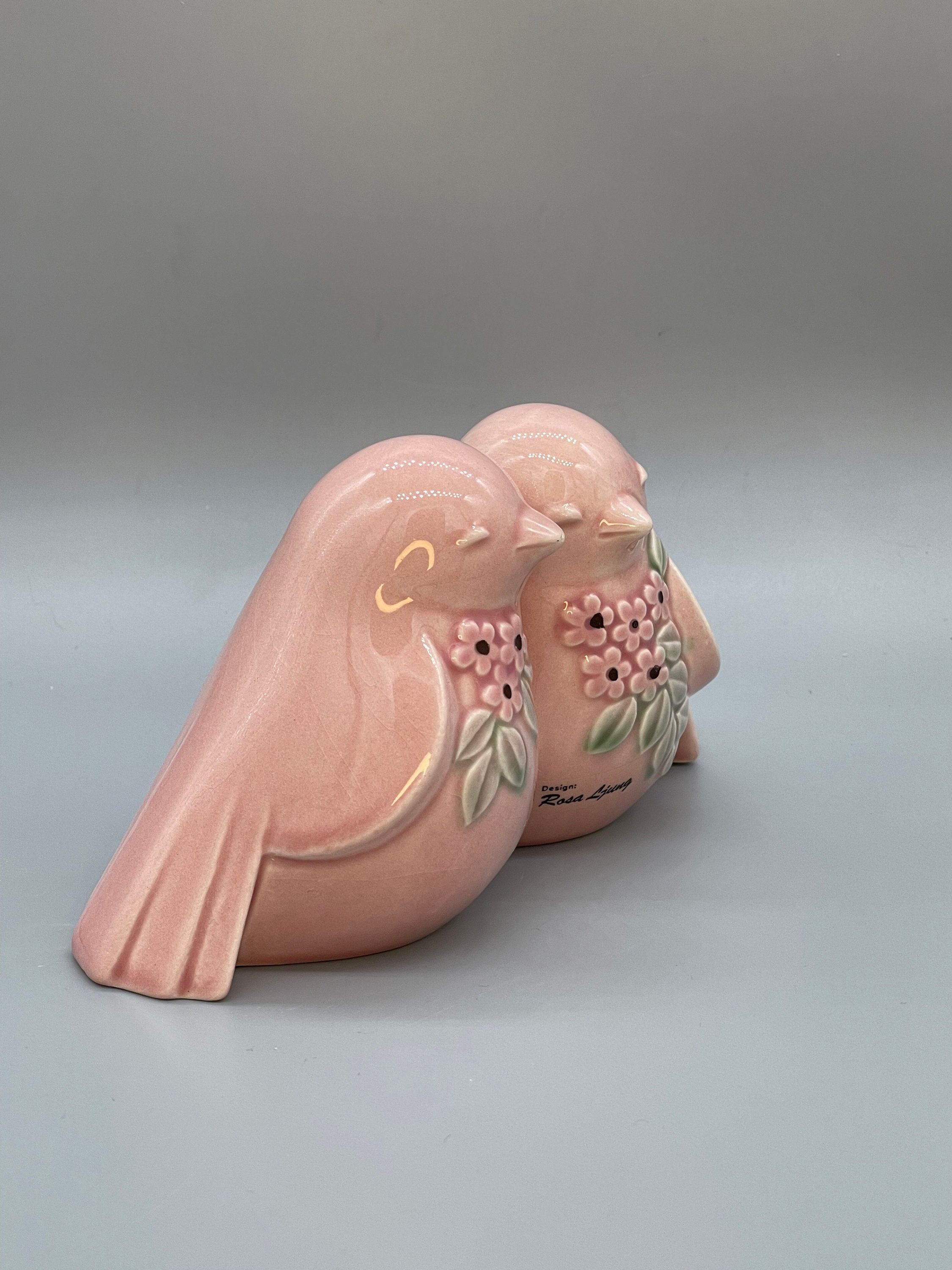 Vintage Handmade Pair of Cuddling Doves in Soft Pink by Rosa - Etsy