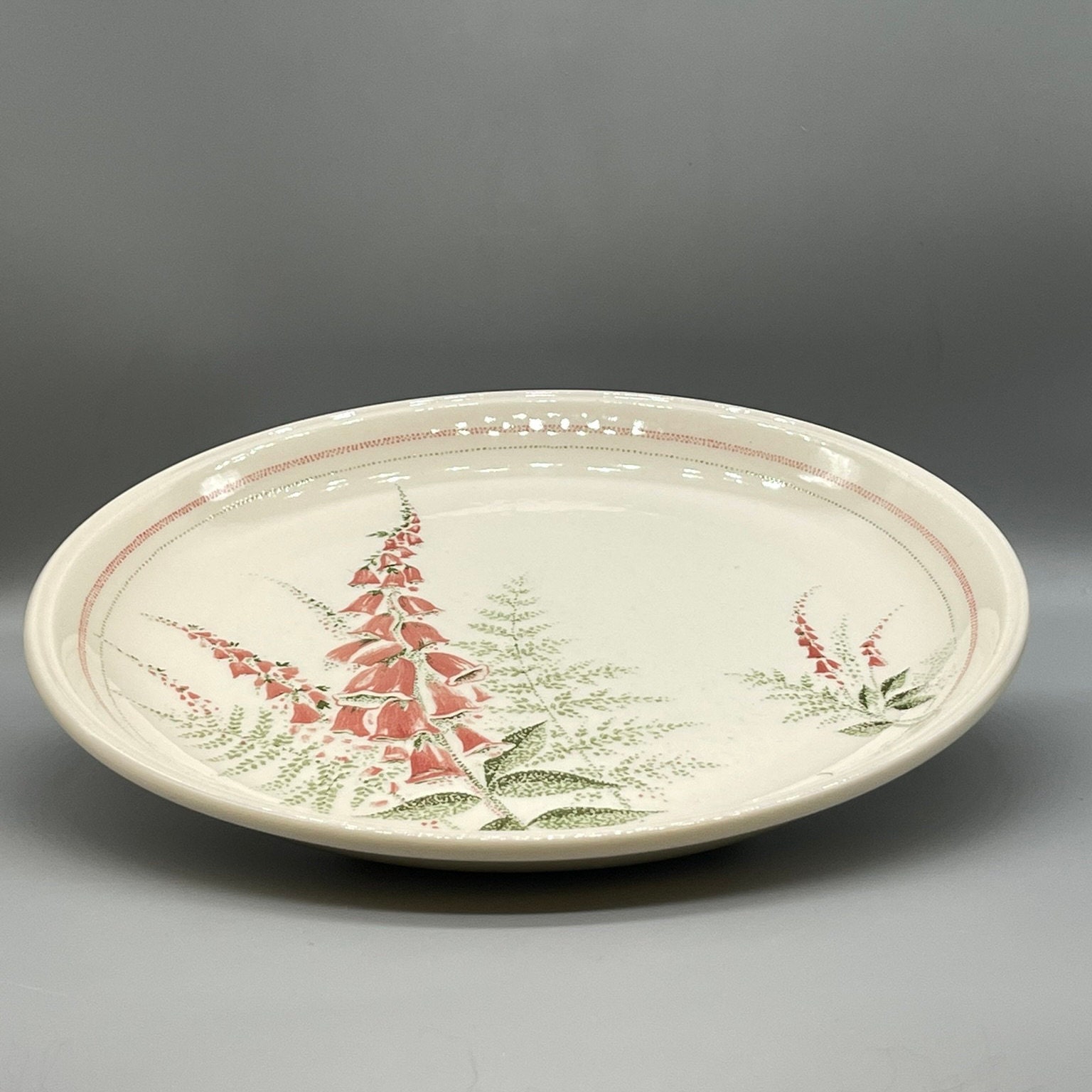 Rare Vintage Bilton's Coloroll Pink Foxglove Ironstone Dinner Plate ...