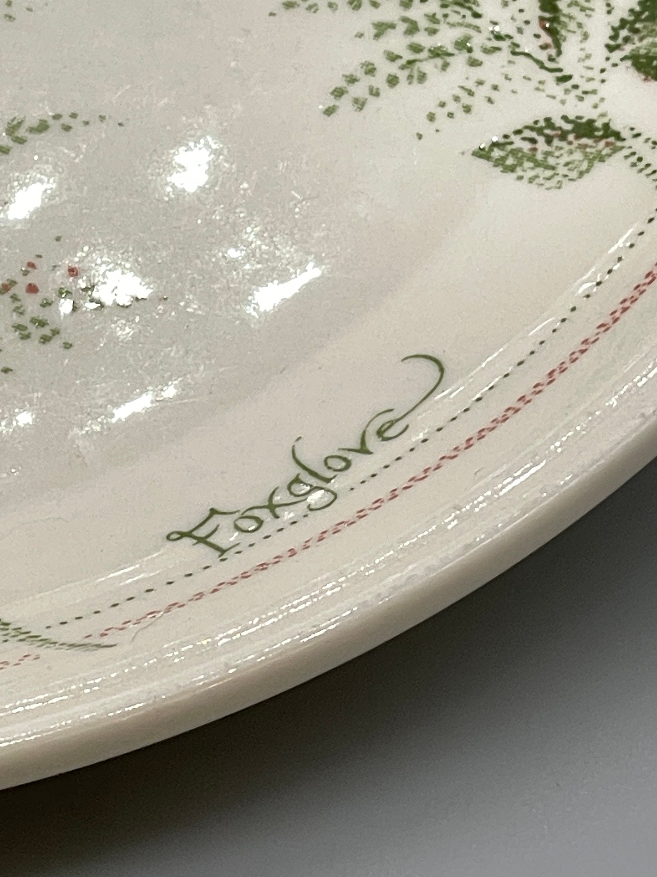 Rare Vintage Bilton's Coloroll Pink Foxglove Ironstone Dinner Plate ...