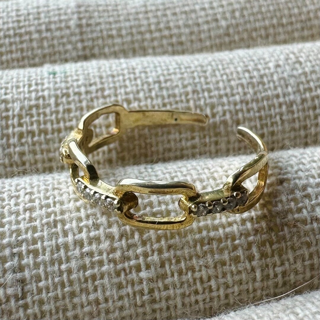 Silver Paperclip Chain Link Ring, Dainty Chain Ring, Promise Ring ...