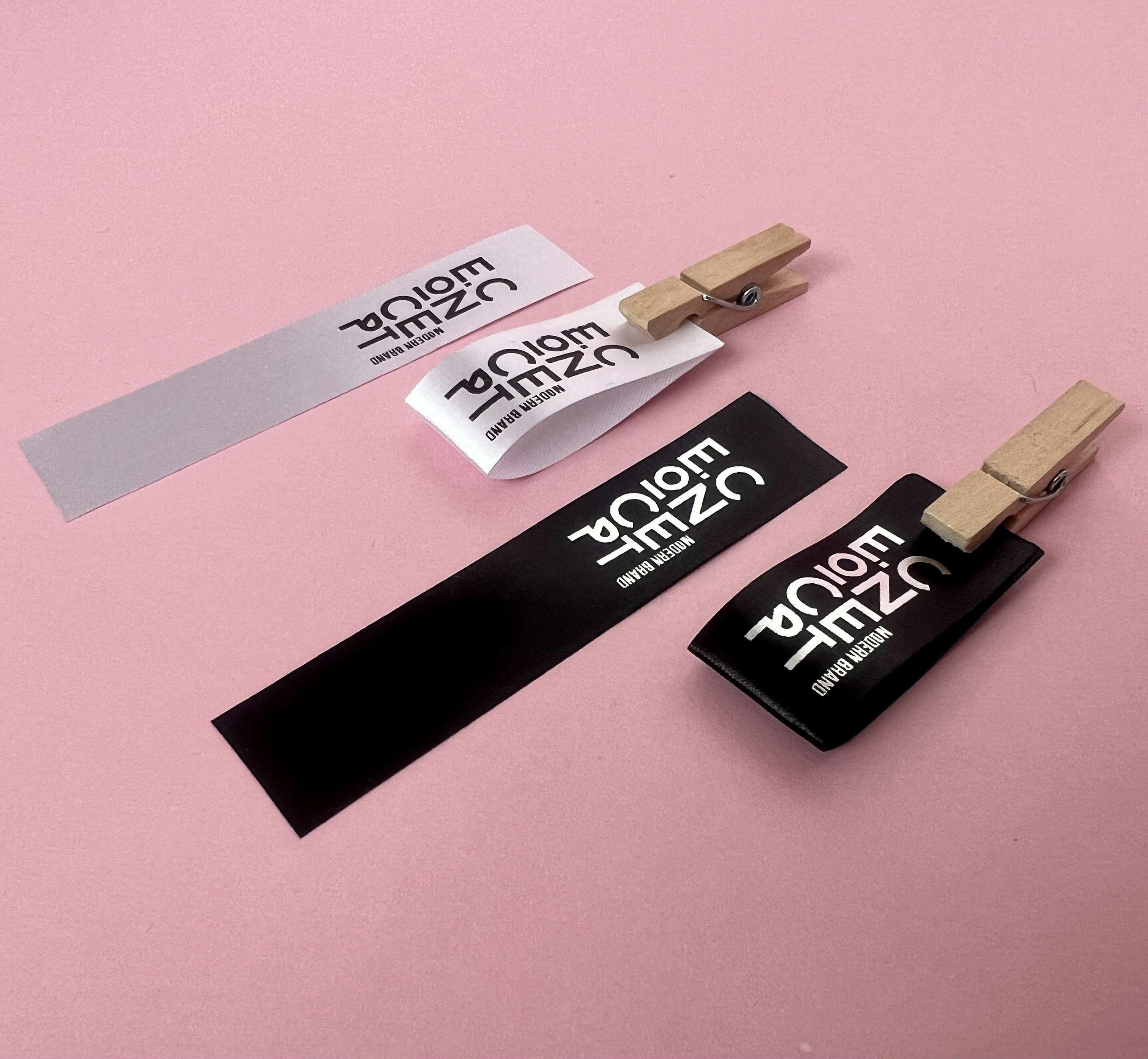 Custom Sew on Satin Labels Satin Clothing Labels Logo Labels Precut ...