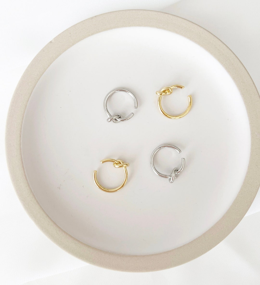 Cartilage Ear Cuff, Knot Ear Cuff, No Pierce, Non Pierced, Ear Cuff, Brass, No Piercing, Minimal ...