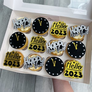 New Years Eve 2025 Cupcake Toppers, Happy New Year Cupcake Toppers, New ...