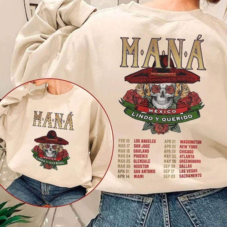 Vintage Mxico Lindo Y Querido Tour Shirt, Mana 2023, Lindo Y Querido ...