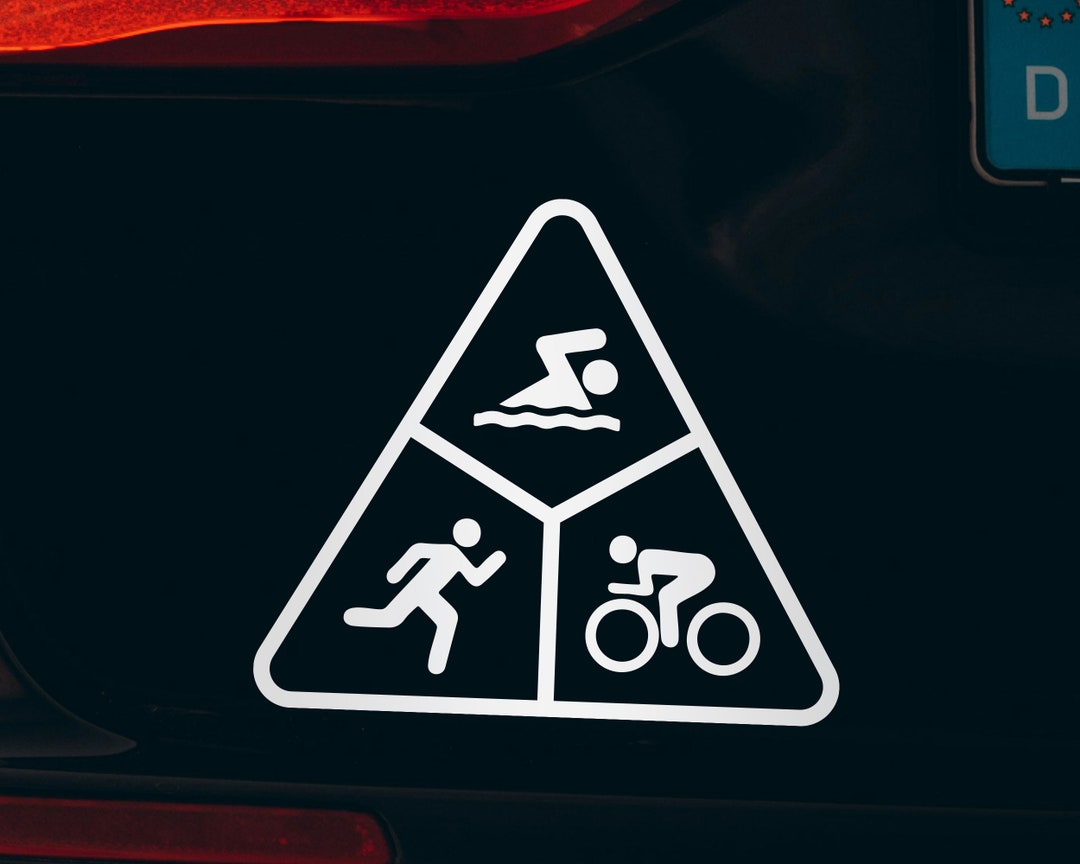 Triathlon Vinyl Sticker Swim Bike Run Vinyl Sticker Car Triathletes DIY ...