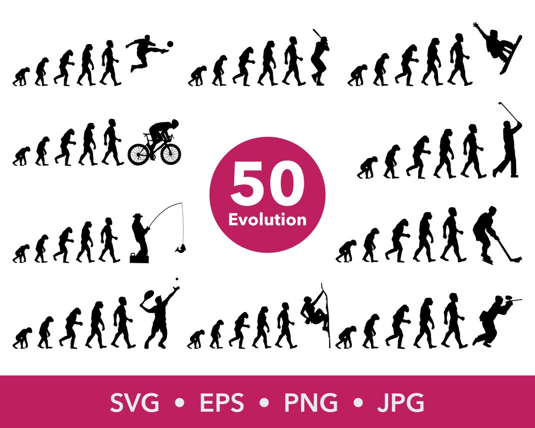 Evolution Silhouettes Plotter File Bunch Cutter Vector SVG 50 - Etsy