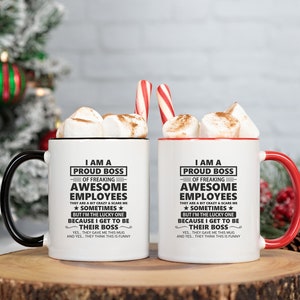 I Am A Proud Boss, Proud Boss Mug, Personalized Coworker Mug, Coworker ...