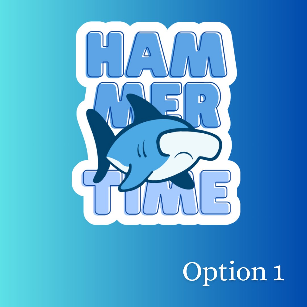 Hammerhead Shark Sticker Set* - 'hammer Time' and 'can't Touch This ...