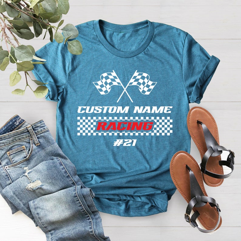 Personalized Racing Shirt, Custom Name and Number Racer Tee, Race Team ...