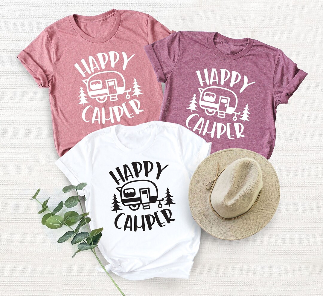 Happy Campers, Happy Campers Shirt, Camper Gift, Camping Shirt, Happy Campers Tshirt, Camper ...