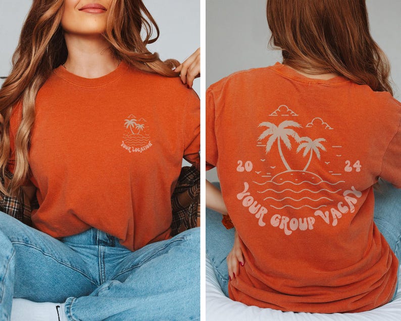 Custom Comfort Colors® Family Beach Shirt, Personalized Matching Group ...