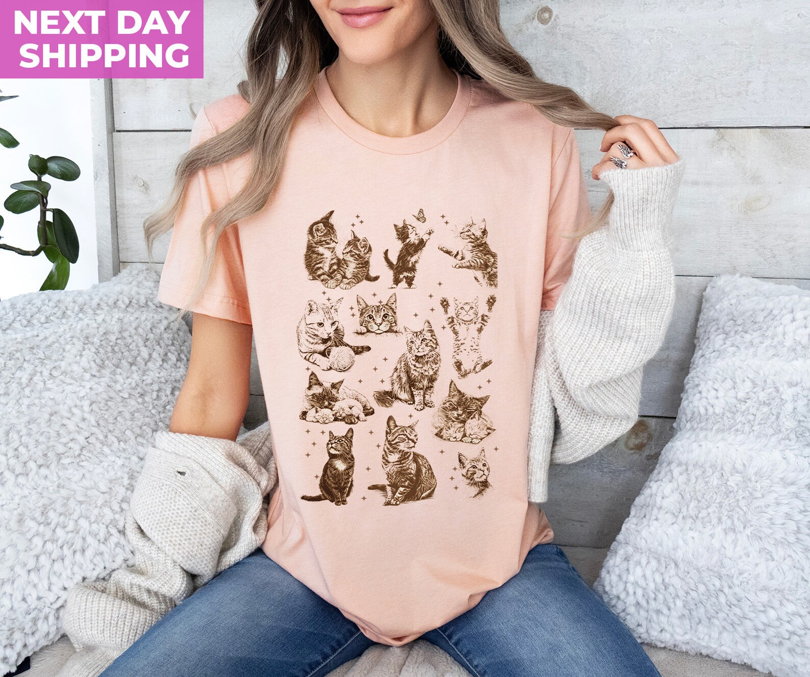 Vintage 90s Tattoo Cat Tshirt, Retro Kitten Nature Shirt, Cat Lovers ...