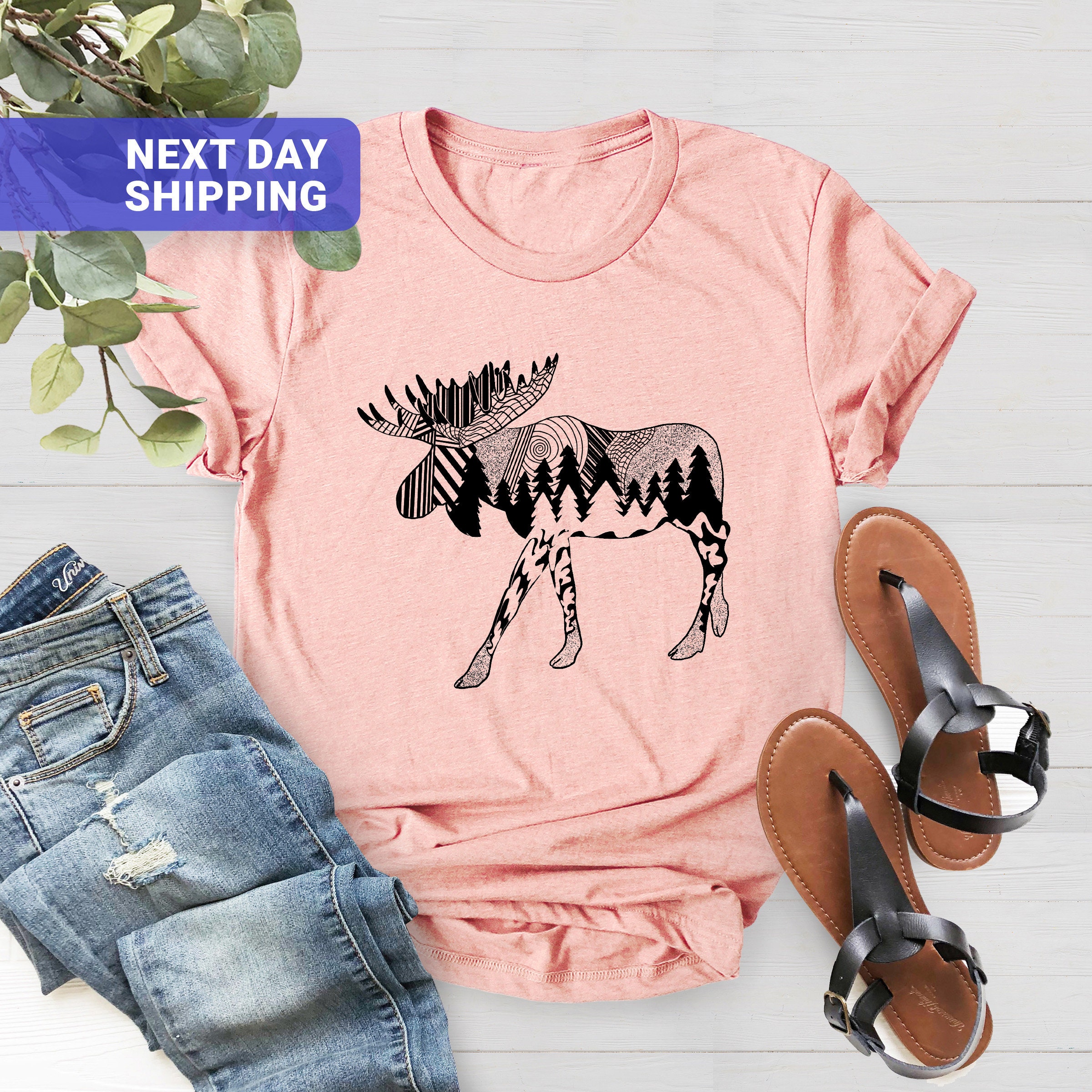 Nature Moose Shirt, Moose Shirts, Moose Lover Gift, Mountain Moose ...