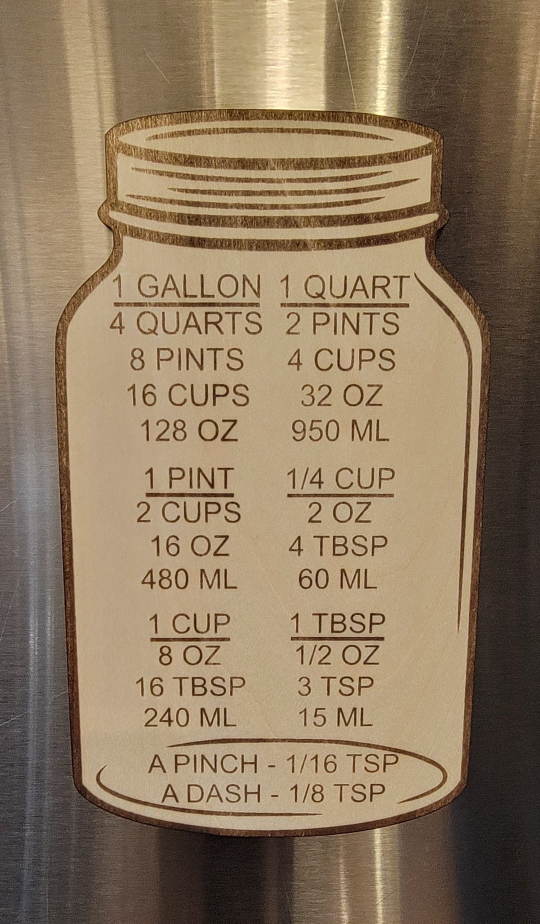 Kitchen Conversion Chart Magnet - Etsy