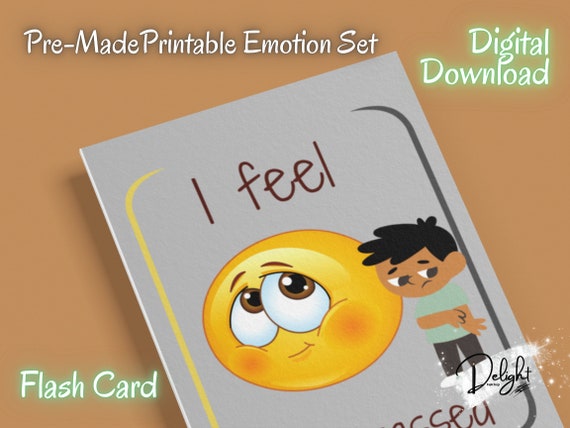 Printable Emotion Flash Card Set for Children digital - Etsy