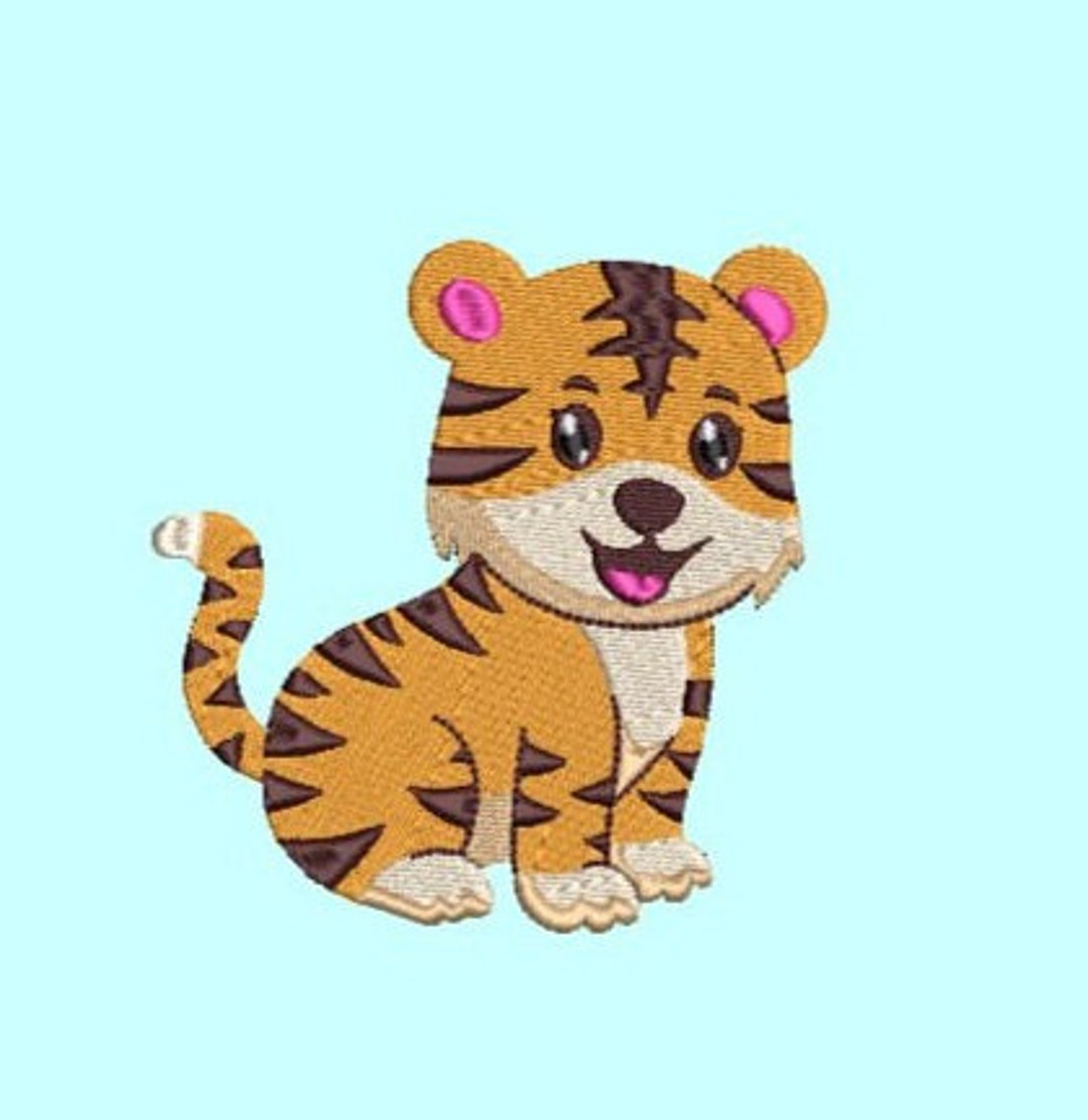 Baby Tiger Embroidery Design, Animal Embroidery Design, Machine ...