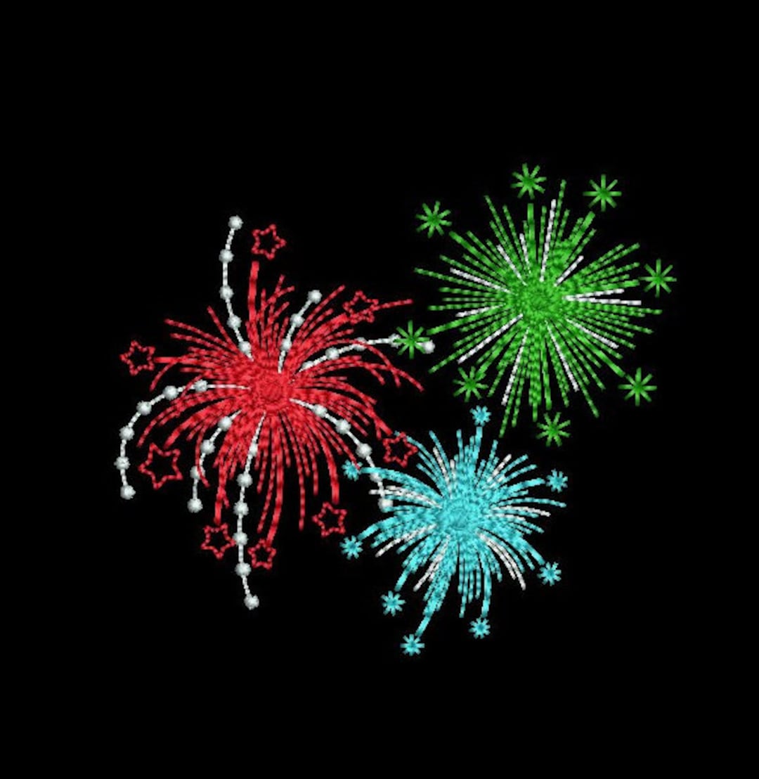 Fireworks Embroidery Designs, Machine Embroidery Design, Celebration ...