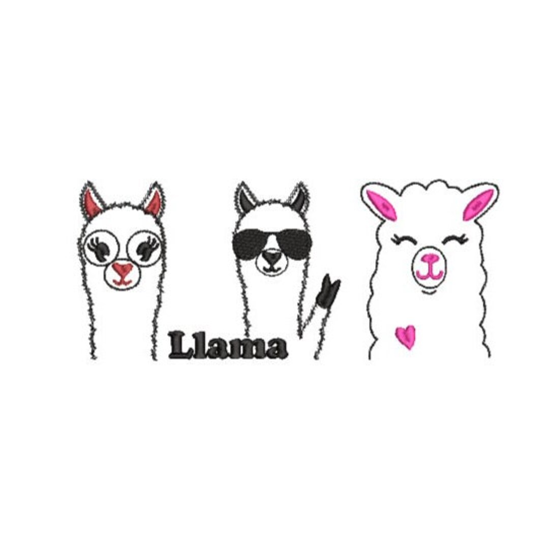 Alpaca Llama Machine Embroidery Design, 3 Individual Llama Machine ...
