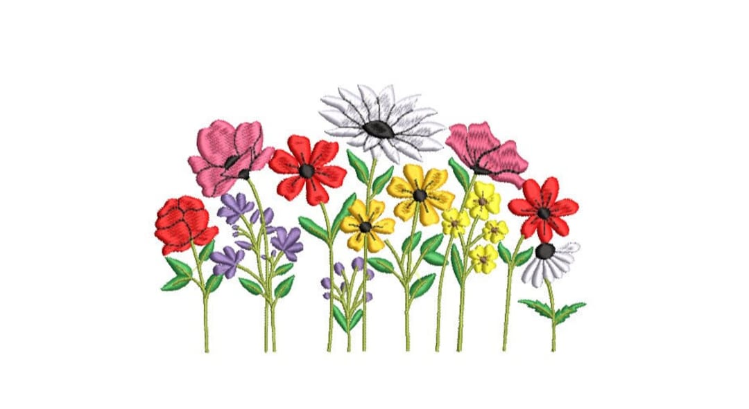 Wildflower Machine Embroidery Designs , Flower Meadow Machine ...