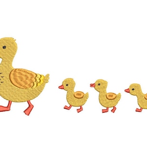 Baby Duck Embroidery Design, Mama Duck Embroidery, Animal Embroidery ...