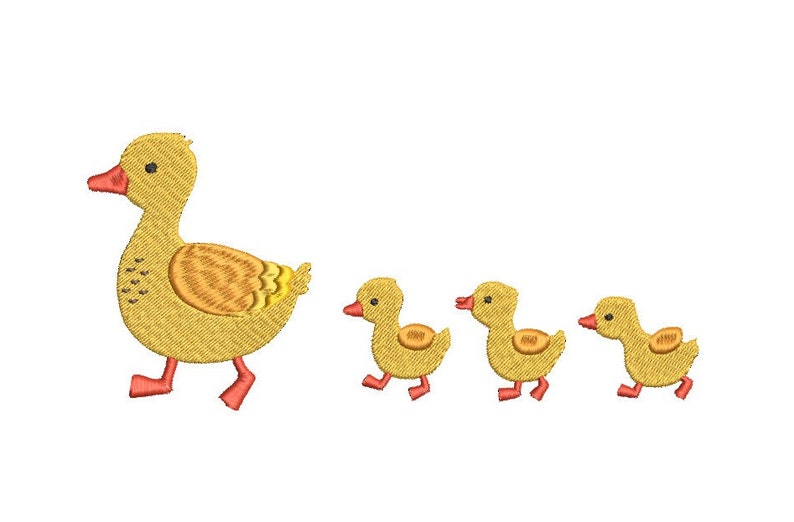 Baby Duck Embroidery Design Mama Duck Embroidery Animal - Etsy