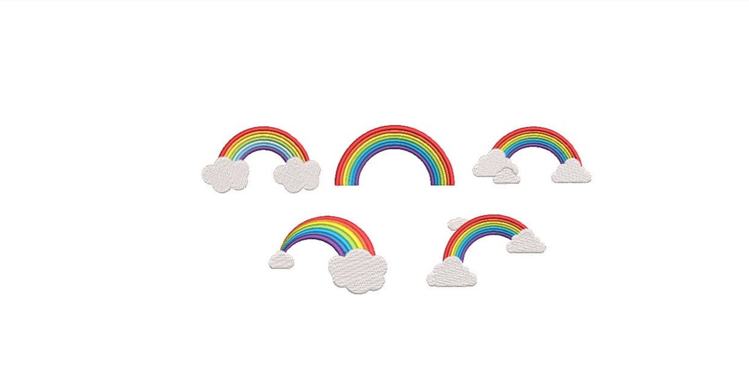 Bundle Rainbow Machine Embroidery, Rainbow Machine Embroidery, Mini ...