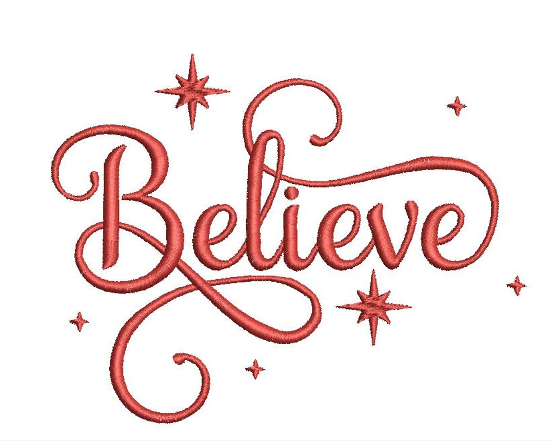 Believe Embroidery Design, Christmas Believe Embroidery, Christmas ...