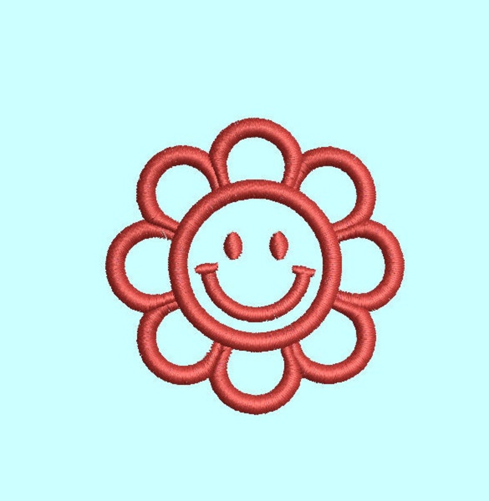 Retro Flower Applique Embroidery Design, Smiley Retro Flower Applique ...