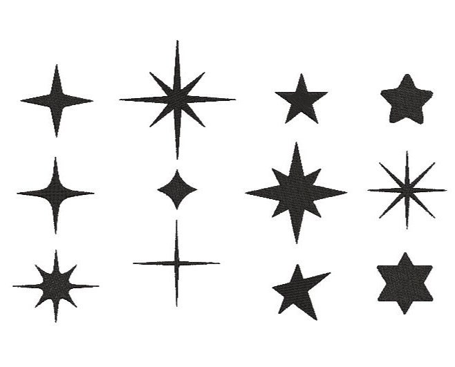 Mini Star Embroidery Design, Mini Star Machine Embroidery Design File ...