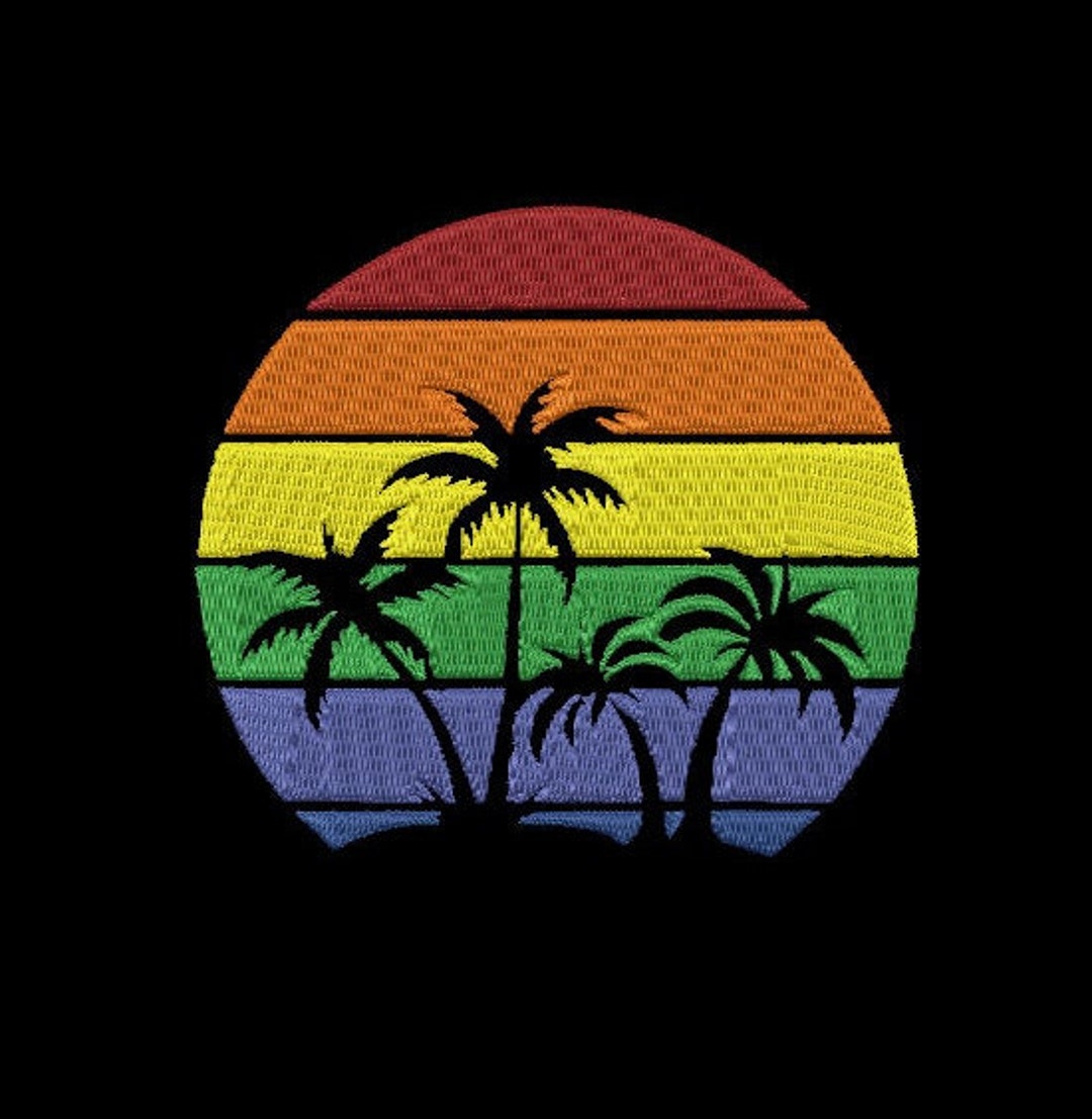 Palm Tree Embroidery Design, Tropical Embroidery Design, Summer Beach ...