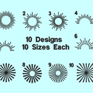 Bundle Sun Embroidery Design, Boho Embroidery File, Sun Embroidery ...