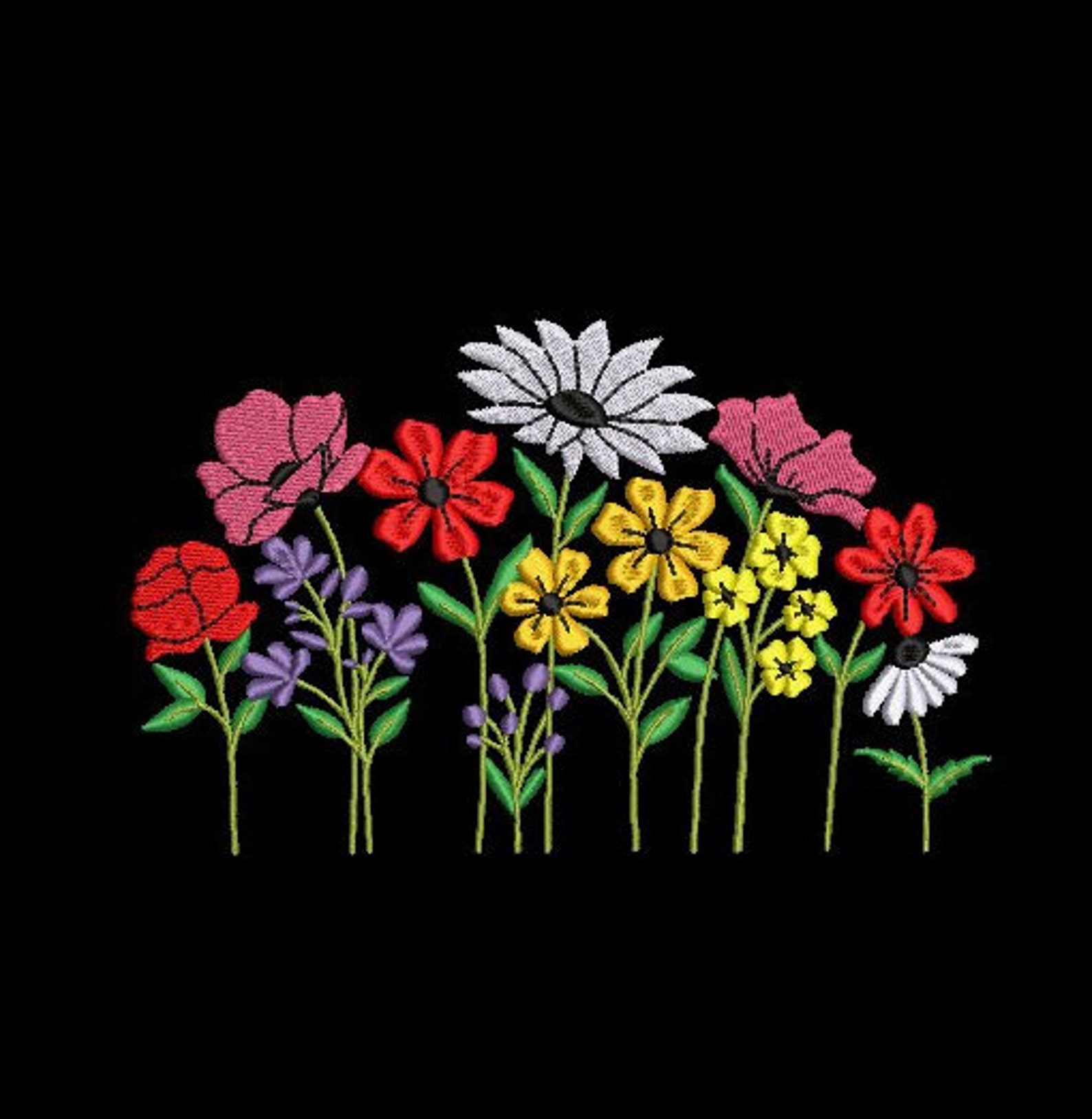 Wildflower Machine Embroidery Designs , Flower Meadow Machine ...