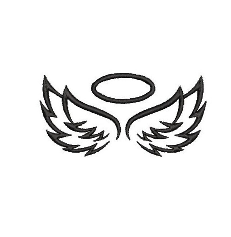 Wings Angel Embroidery Design, Wings Embroidery Designs, Angle ...