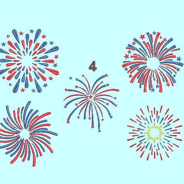 Fireworks Embroidery - Etsy