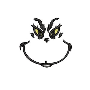 Grinch Face Embroidery Design, Christmas Embroidery Design, Grinch ...