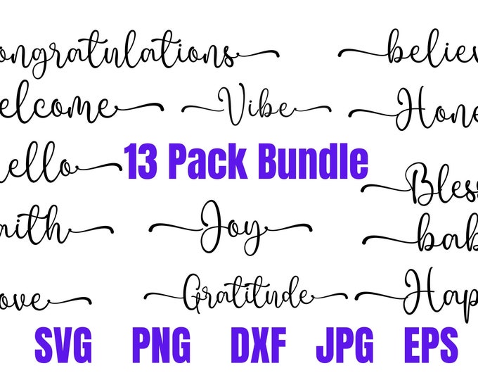 Spanish Word SVG Bundle, Stylized Text Cut Files (digital Download ...