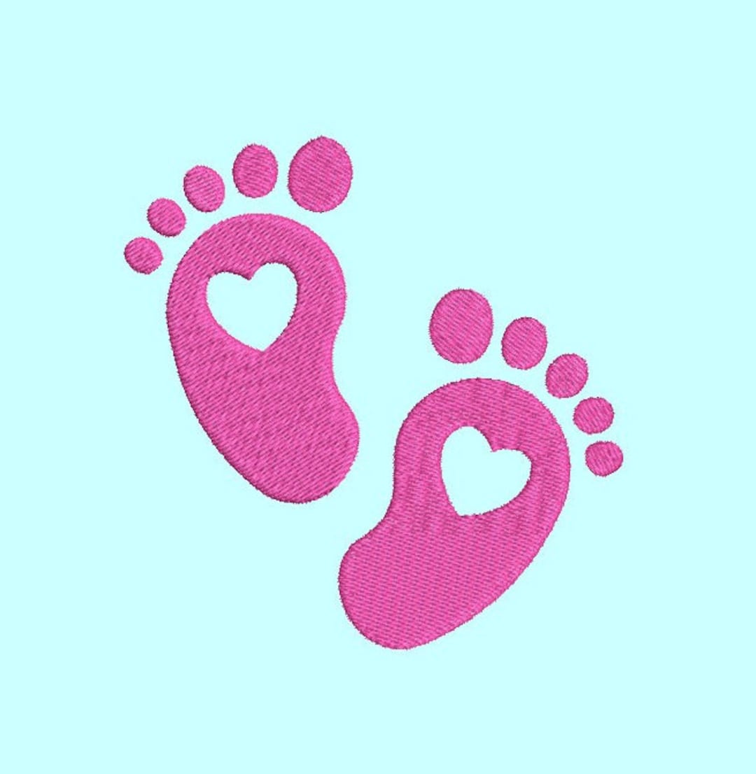 Baby Feet Embroidery Design. Newborn Baby Footprint. Baby Embroidery ...